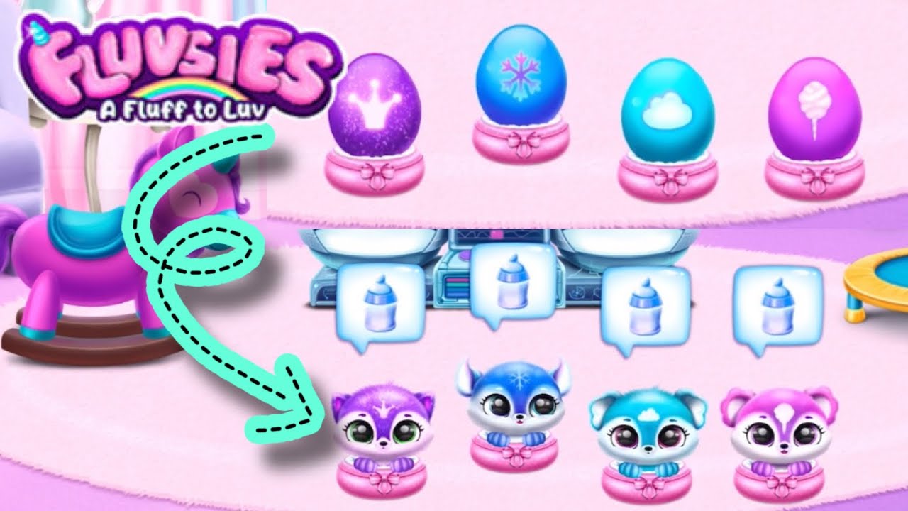 Fluvsies Gameplay #5 fluffy pet care | Hatching 4 eggs !| A Fluff to ...
