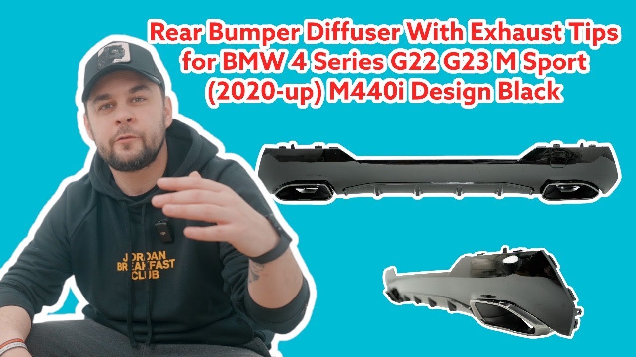 Rear Bumper Valance Diffuser With Exhaust Tips for BMW 4 Series G22 G23 ...