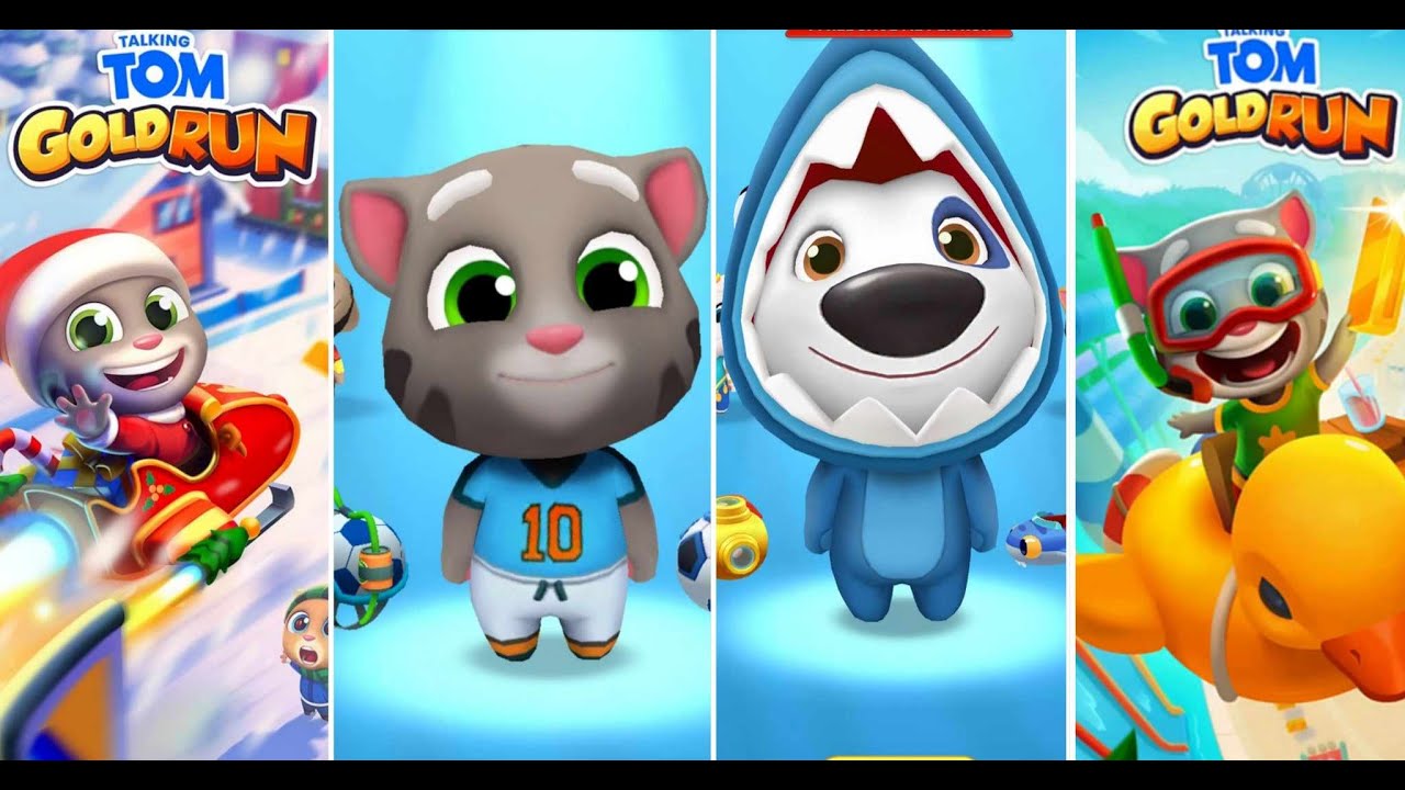 TALKING TOM GOLD RUN - FOOTBALL TOM VS SHANK HANK VS ANGELA ON MOBILE ...