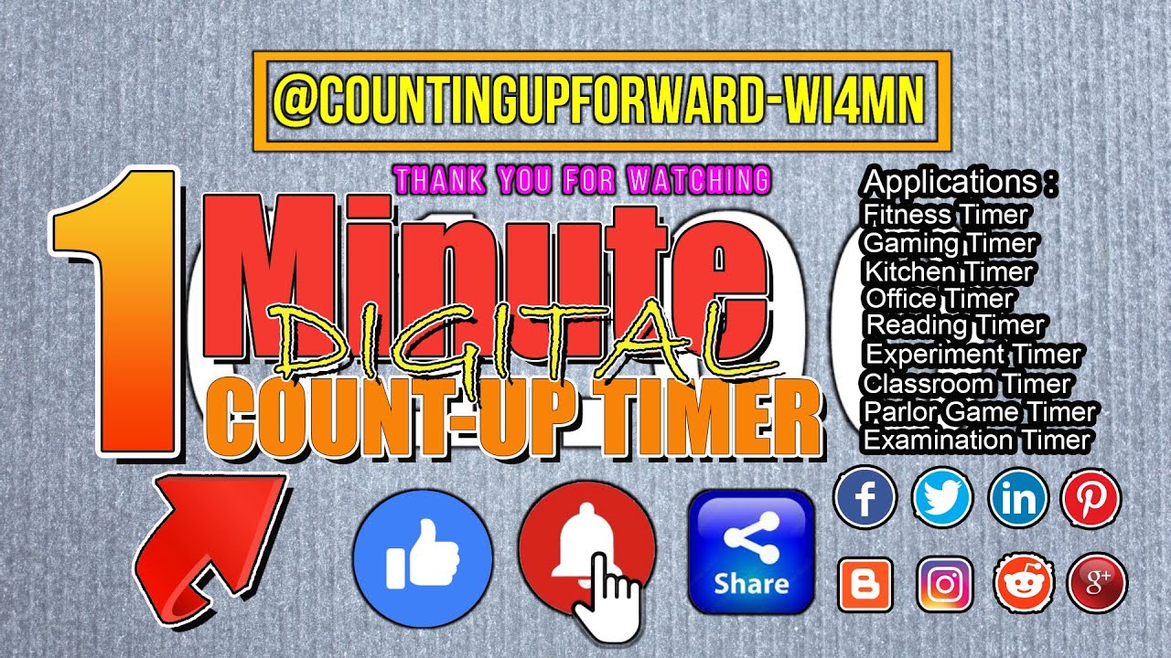 1 Minute Digital Count up Timer 3 - YouTube