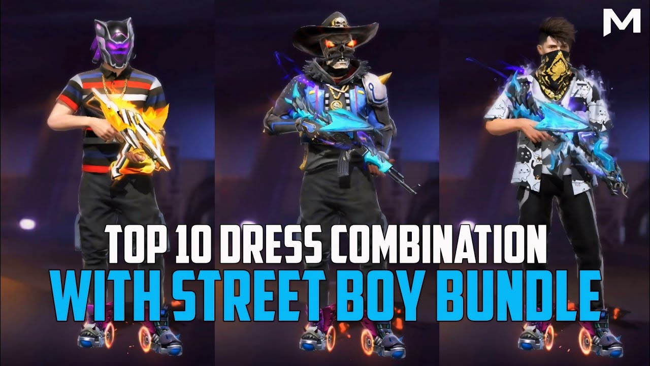 TOP 10 DRESS COMBINATION WITH STREET BOY BUNDLE ll MASTER FF - YouTube