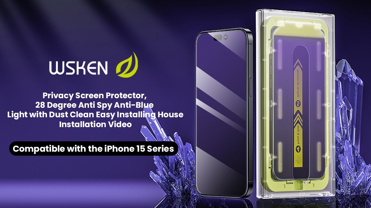 WSKEN iPhone 15 series Anti-Blue Light Privacy Screen Protector ...