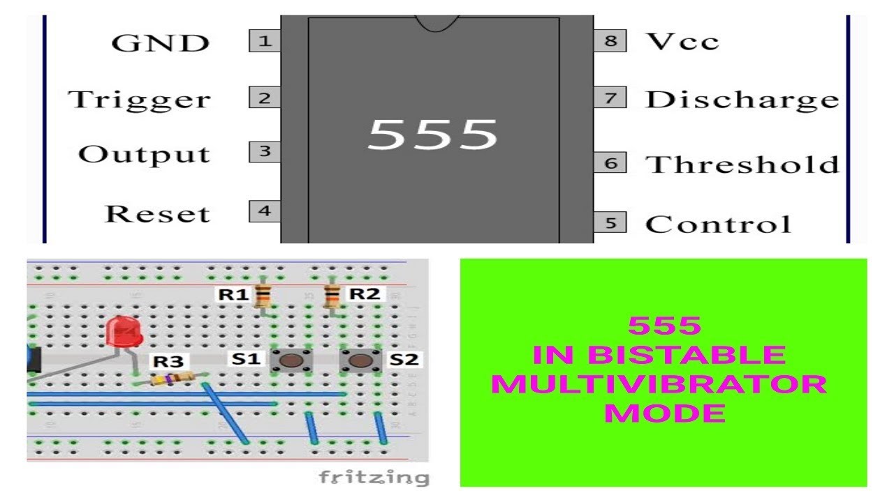#BISTABLE_MODE USING 555 IC || HOW#555_TIMER WORKS IN #BISTABLE_MODE ...