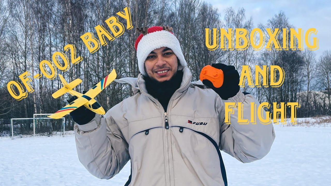Unboxing QF-002 Baby RC 2 channel plane and test flight - YouTube