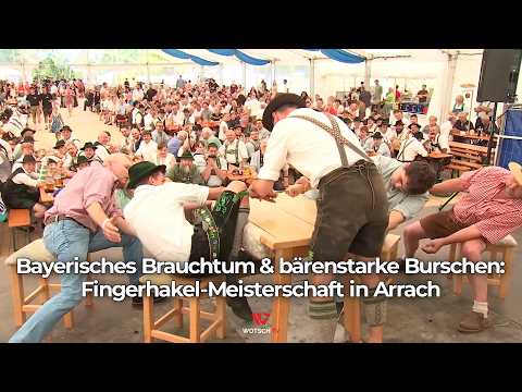 Bayerisches Brauchtum & bärenstarke Burschen: Fingerhakel-Meisterschaft in Arrach