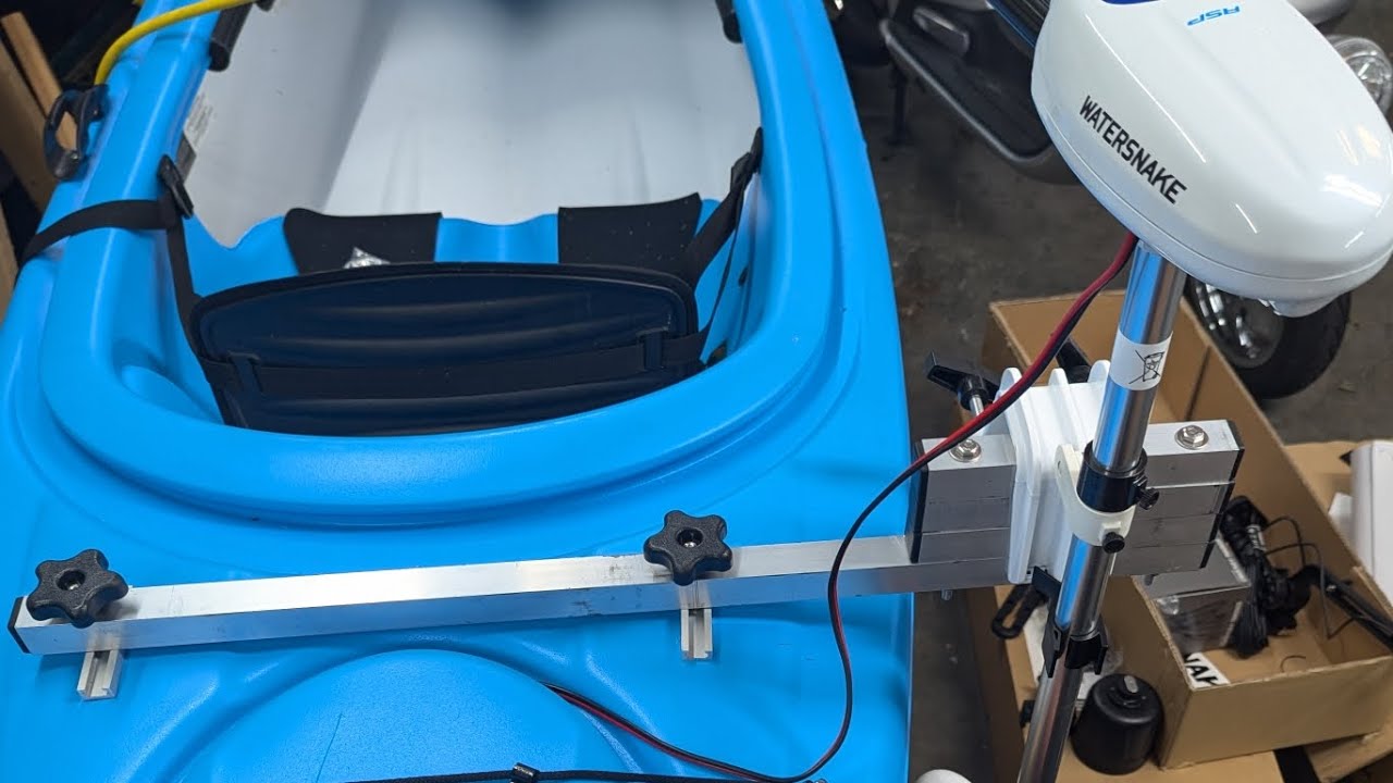 10 ft Pelican Kayak gets DIY trolling motor mount - YouTube