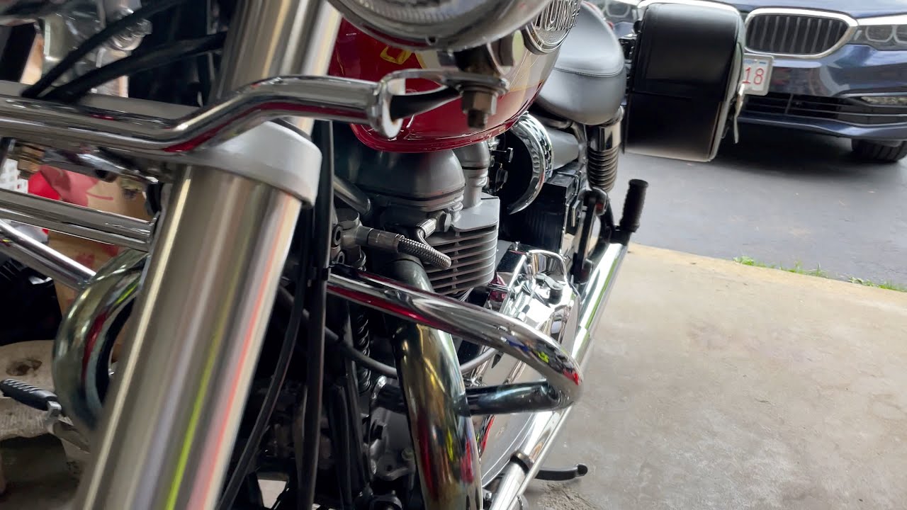 Crash engine Bar Installation 2002 Triumph Bonneville America - YouTube