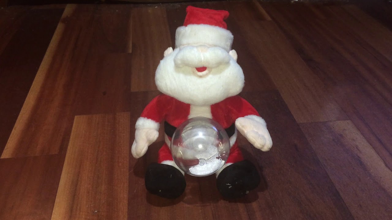 Sound N' Light Animated Santa Snow Globe - YouTube