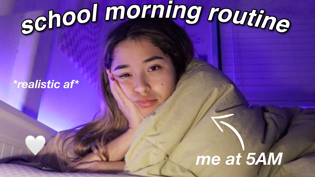 my 5AM REALISTIC school morning routine! 2021 - YouTube