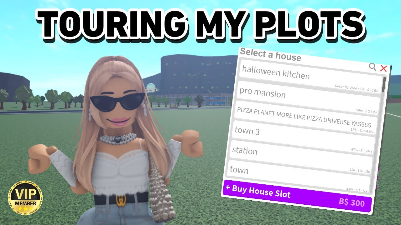 TOURING MY PLOTS IN BLOXBURG (For members) - YouTube