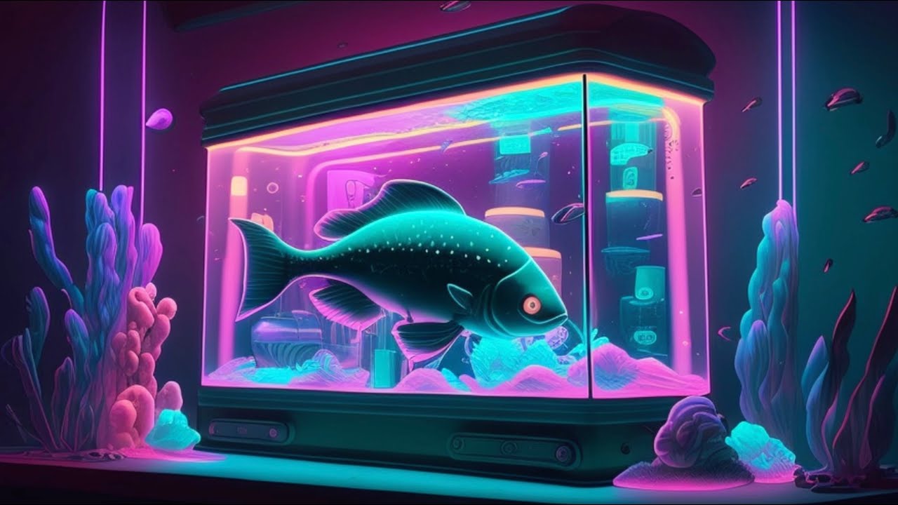 vaporwave lofi // pastel aquarium futuristic fish neon lights - YouTube