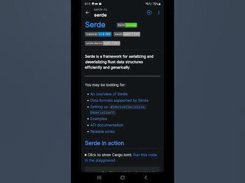 Serde Rust programming serialize and deserialize tool - YouTube