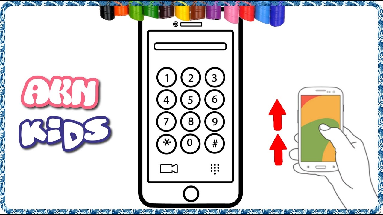 Mobile Phone Coloring / Akn Kids House - YouTube