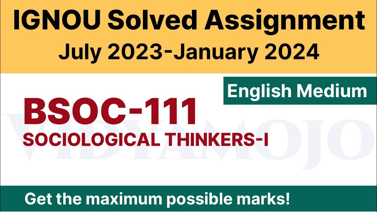 IGNOU BSOC 111 Solved Assignment 2023-24 [PDF Download] | English ...