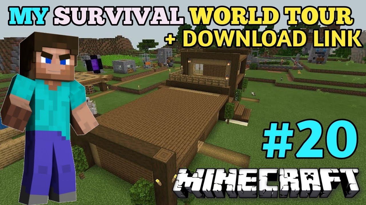#20 || My Minecraft survival world tour + download link || Minecraft ...