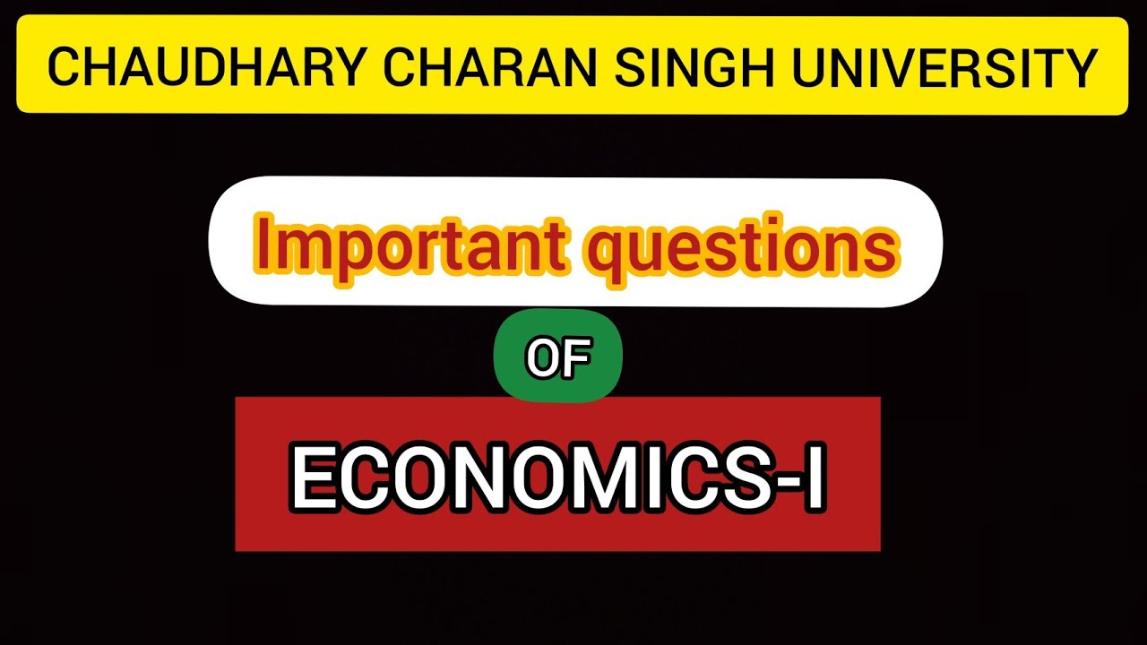 Important questions of ECONOMICS-I||Important questions of Ballb sem-1 ...