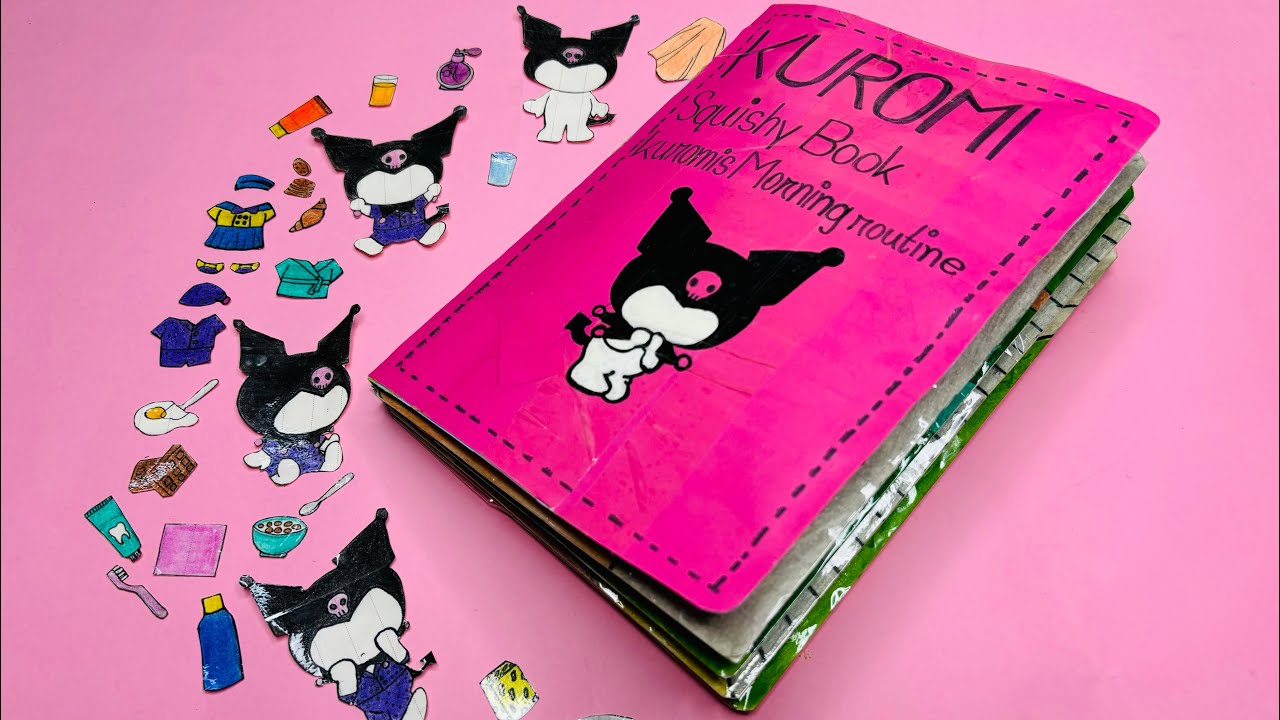 Kuromi Paper Squishy Book 📒Paper play | ASMR | DIY Squishy Book ...