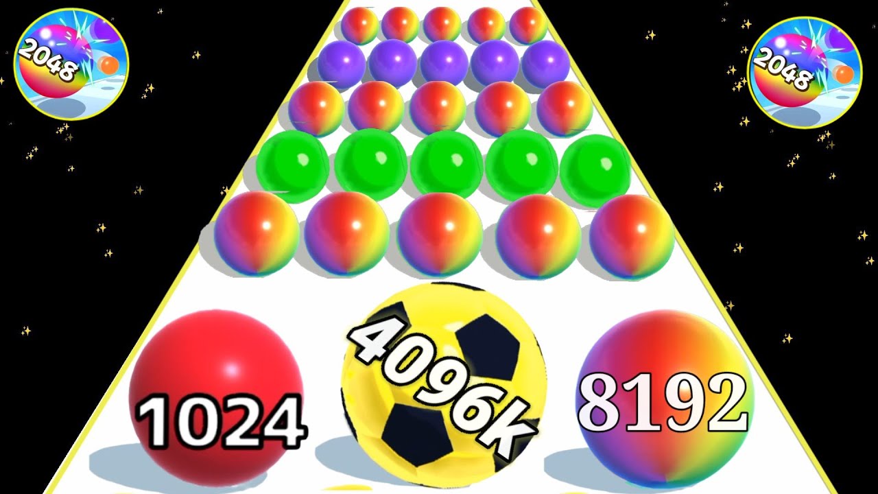 Satisfying mobile game video ball run 2048 -ball run infinity gameplay ...