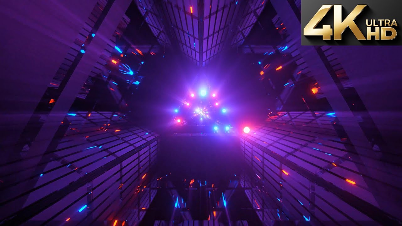 Écran de Veille 4K Tunnel Lumineux 🔴🔵 Sphères Rouges et Bleues en ...