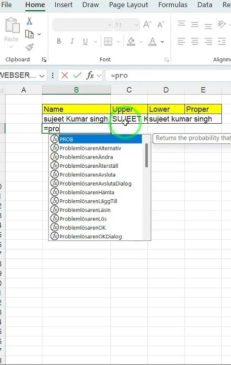 16 Upper Lower Proper Formula In Excel 365 Youtube
