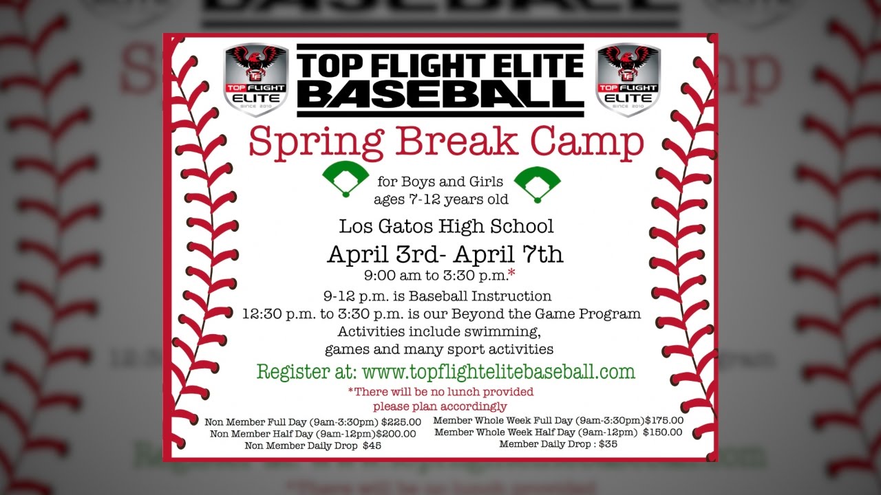 Spring Break Baseball Camp | Top Flight Elite Baseball - YouTube