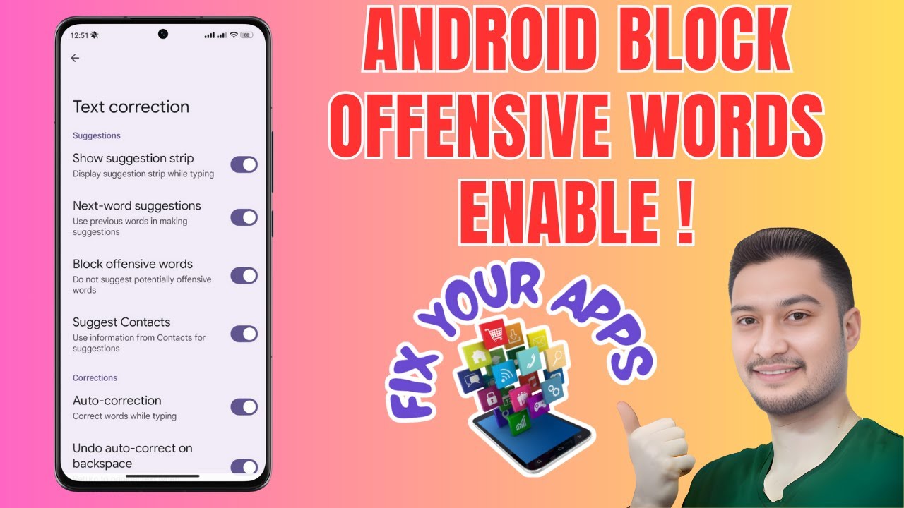 How to Enable Block Offensive Words on Android - YouTube