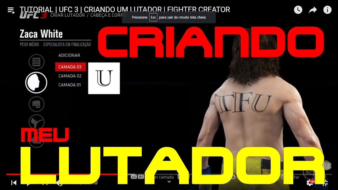 UFC 3 DICAS CRIAR LUTADOR FIGHTER CREATOR - YouTube