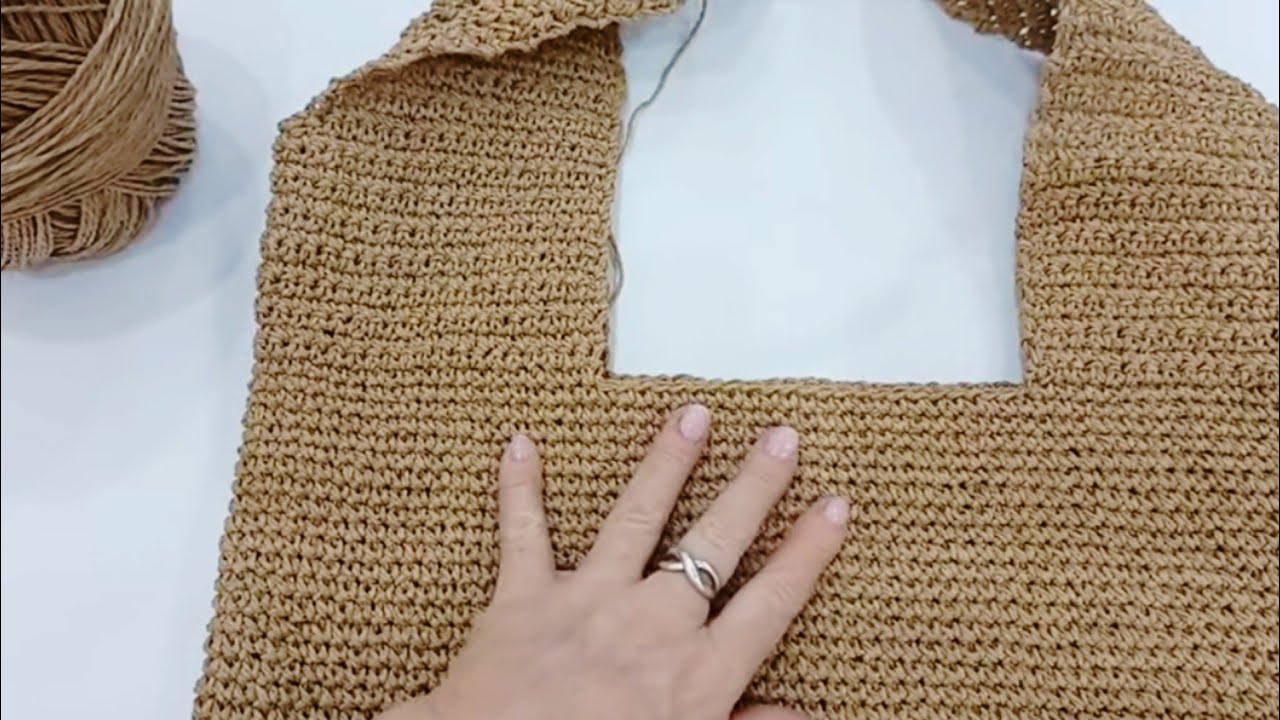 Large Crochet Tote Bag with Paper Yarn /Complete Summer Bag Tutorial # ...