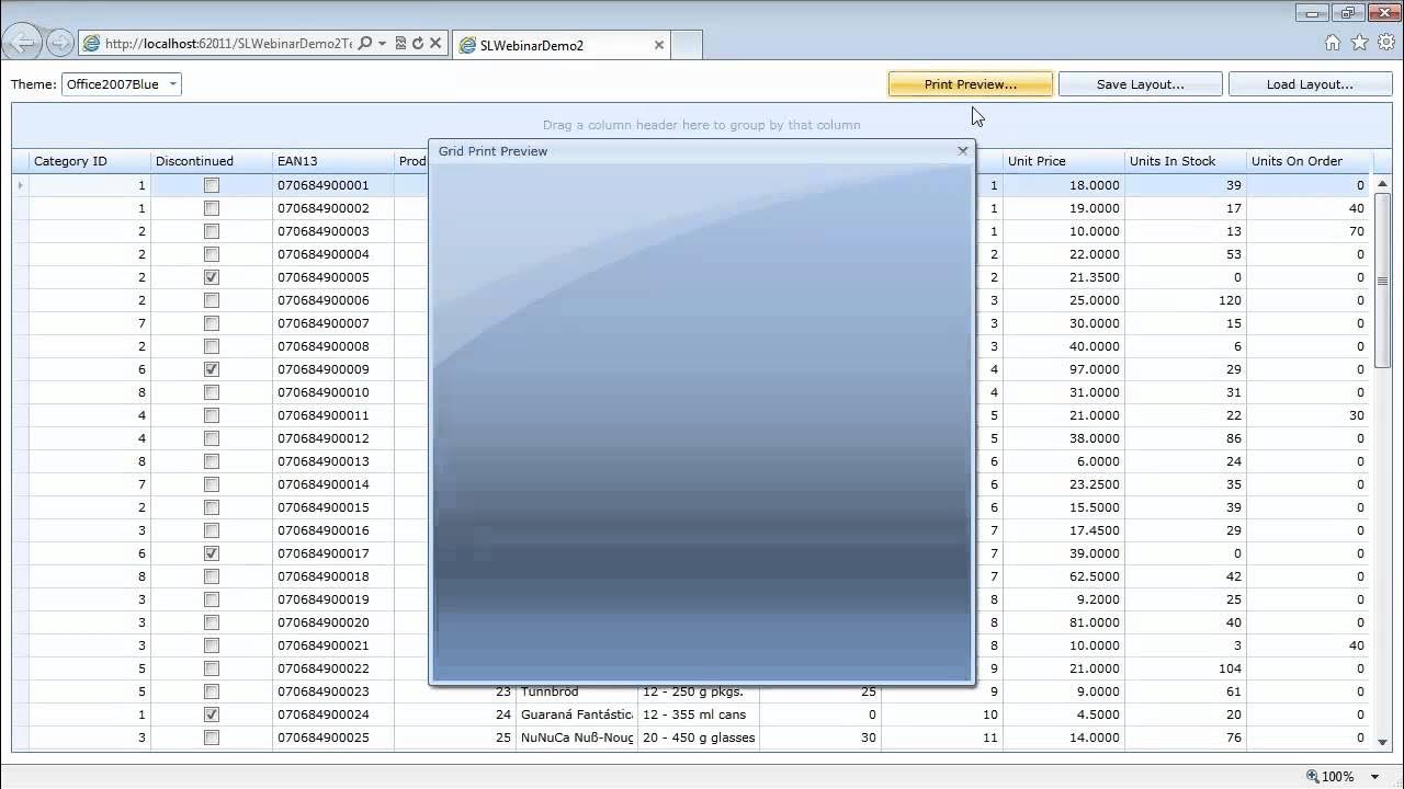 DevExpress Webinars - Printing, Exporting, Theming, and Serializing the Silverlight Grid - YouTube