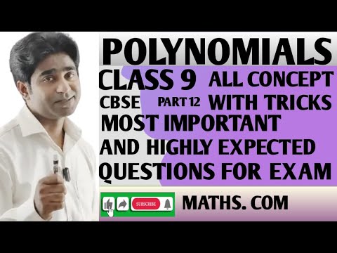 POLYNOMIALS CLASS 9 CBSE PART 12 | WITH TRICKS | ALL CONCEPT AND MOST ...