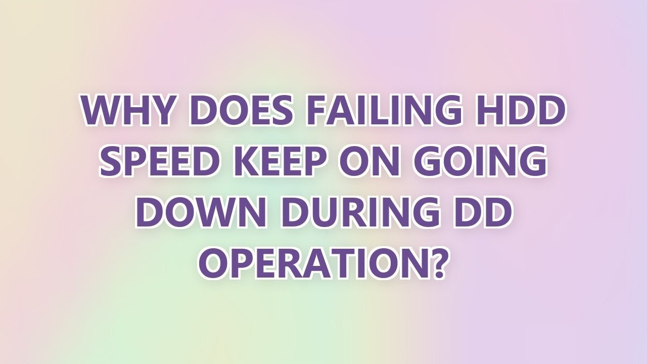 Why does failing HDD speed keep on going down during dd operation? (2 ...