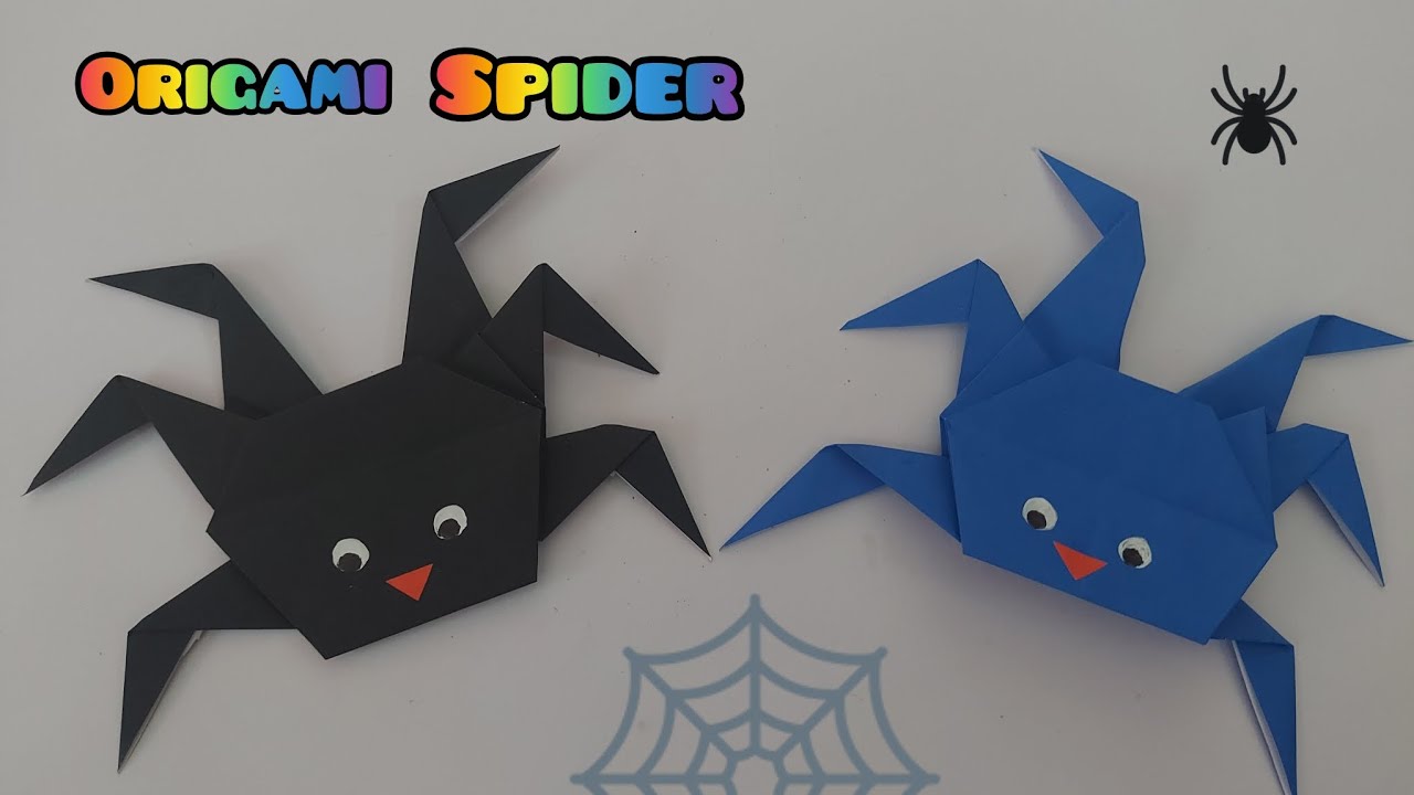 How To Make Origami Spider / Easy Paper Craft / Origami Spider - YouTube