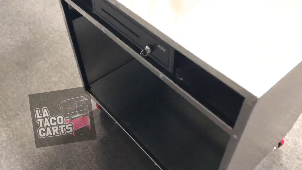 LA Taco Carts - (#114) Service Cash Register Cart W/Front Sneeze Guard ...