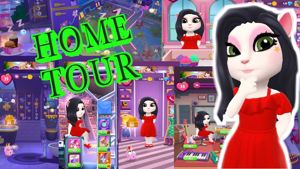 My Talking Angela 2 Home Tour 😘😨/Gameplay🥰💚💚💚💚💚💚💚/My Talking Angela 2 🎊 ...