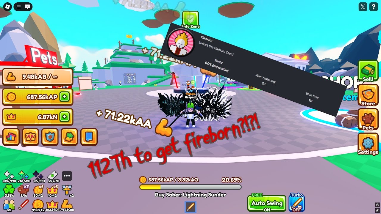 Classing up to Fireborn | Roblox Saber Simulator - YouTube