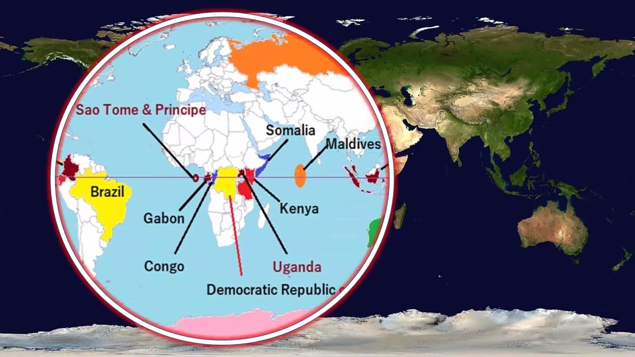 13 Countries through which Equator Passes - YouTube