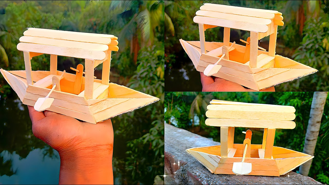 Diy ice cream stick Boat craft | Ice cream stick boat craft | Boat ...