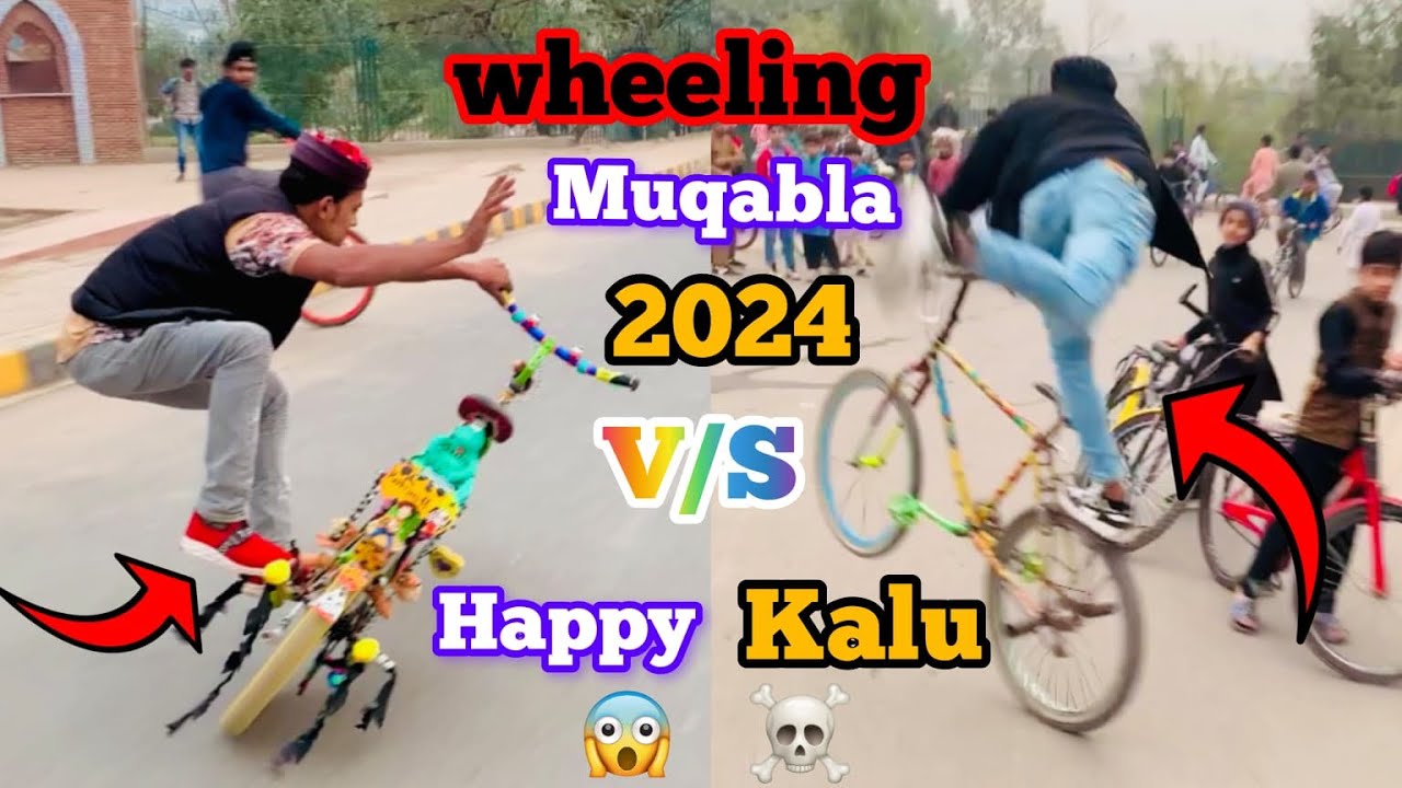 Cycle Wheeling Stunt Muqabla 2024 | Full Heavy Speed Game | Happy End ...