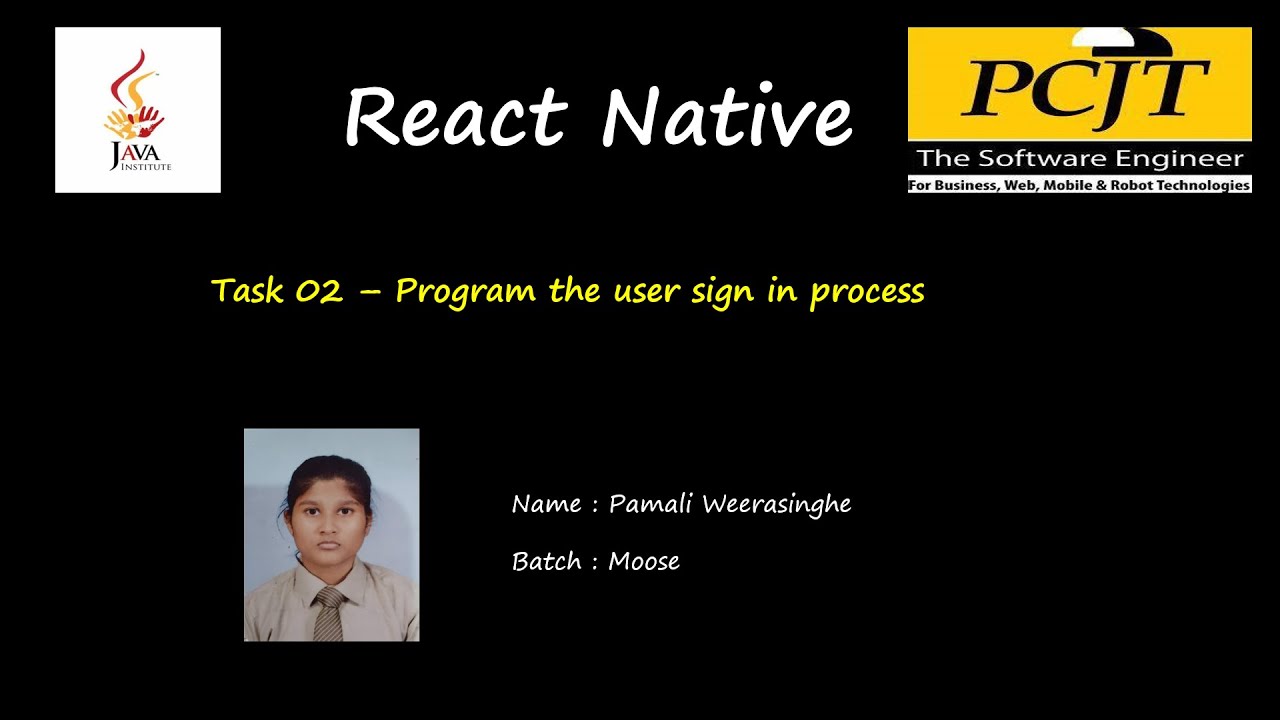 Task 02 | React Native | First Year - YouTube