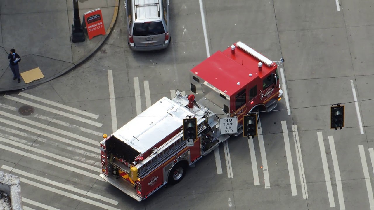 Seattle Fire Engine 10 and Aid 5 responding - YouTube