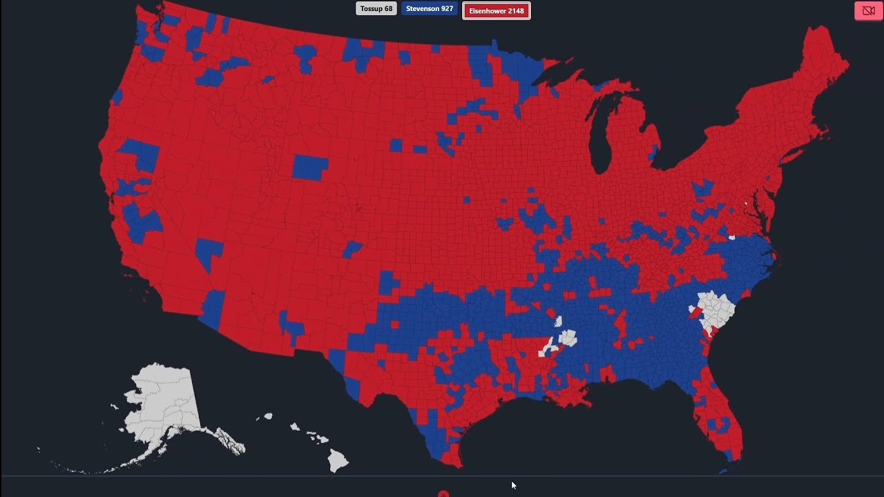 How Every County Voted In The 1956 Presidential Election - YouTube