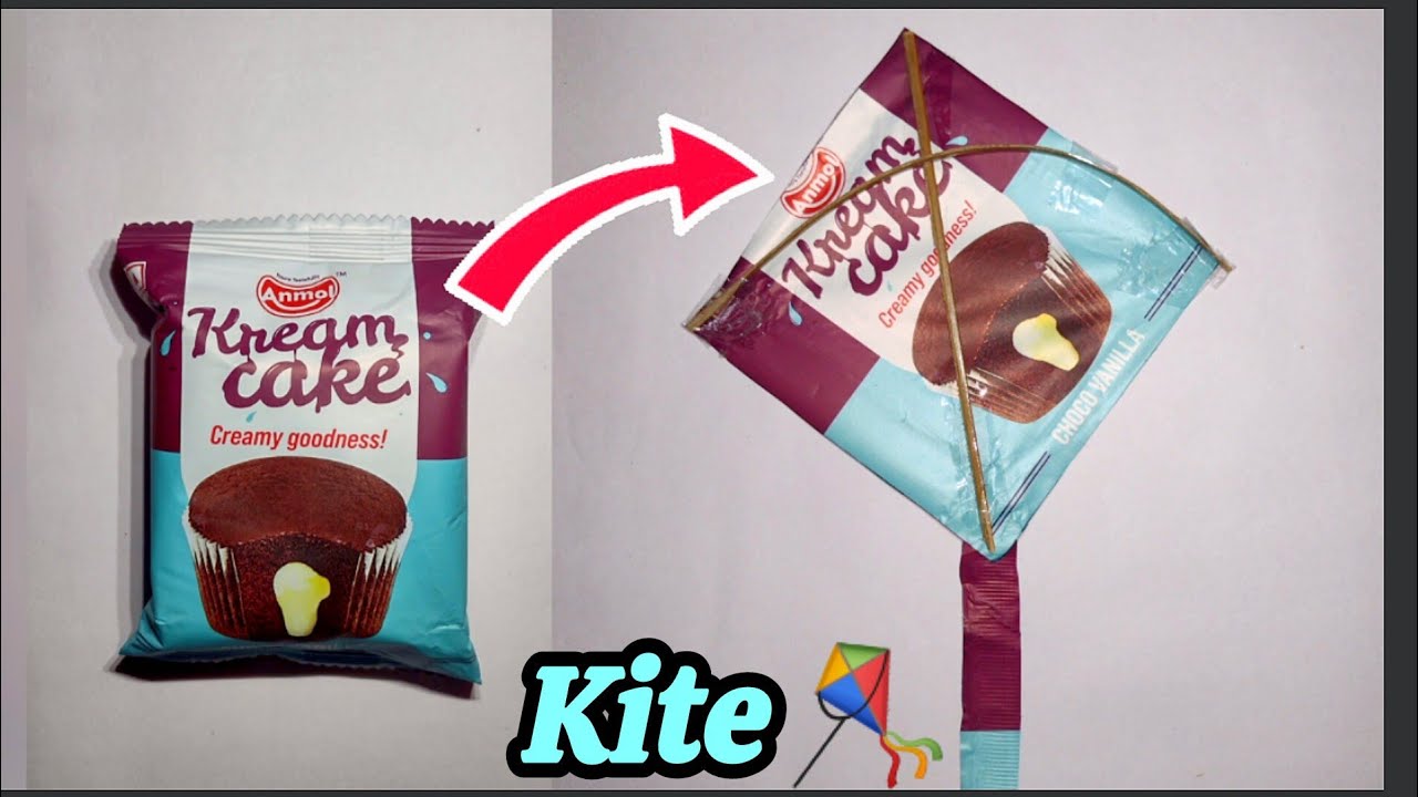 How to make Kite from Cake wrapper | Cake ke wrapper se patang kaise ...