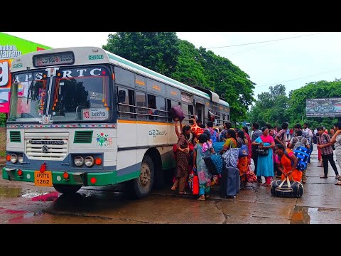 Guntur Bus Stand || Back To Back Buses || Tenali Tirupati Vijayawada ...
