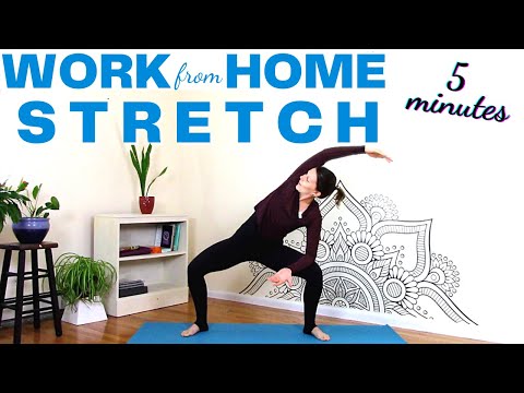 WORK FROM HOME STRETCH | 5 minute yoga stretch | Quick Yoga Stretch | Tina's Yoga Room
