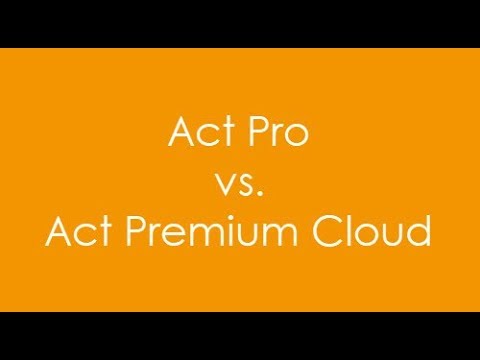 Act Pro vs Act Premium Cloud - YouTube