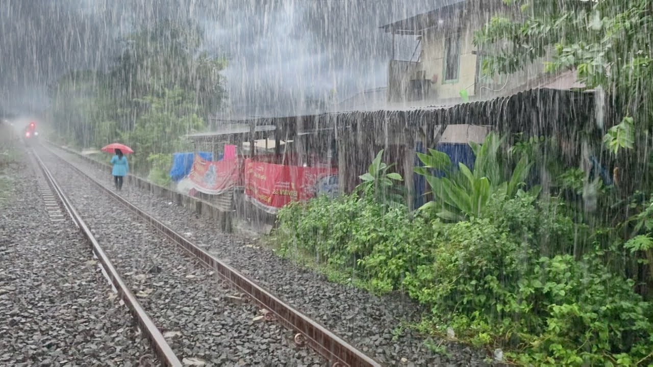 Very Heavy Rain and Thunderstorms in My Village, Very Beautiful ...
