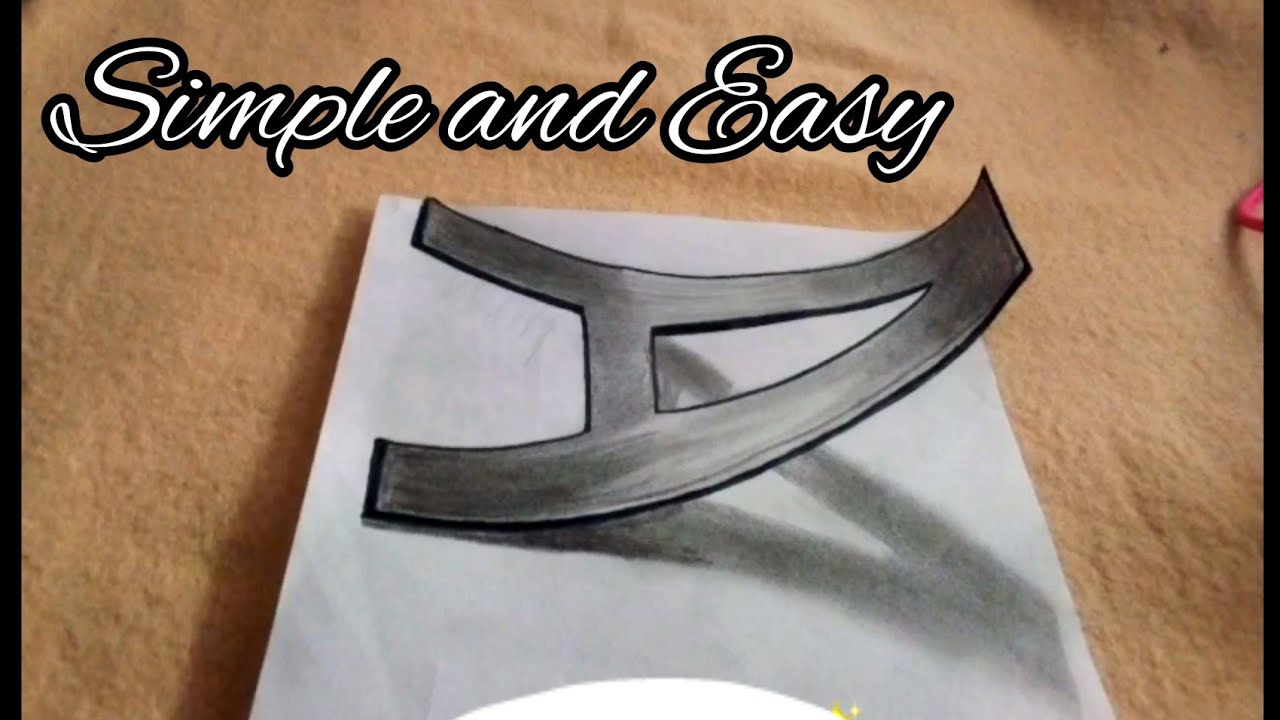 How to Drawing 3D Floating Letter A || Anamorphic illusion by ...