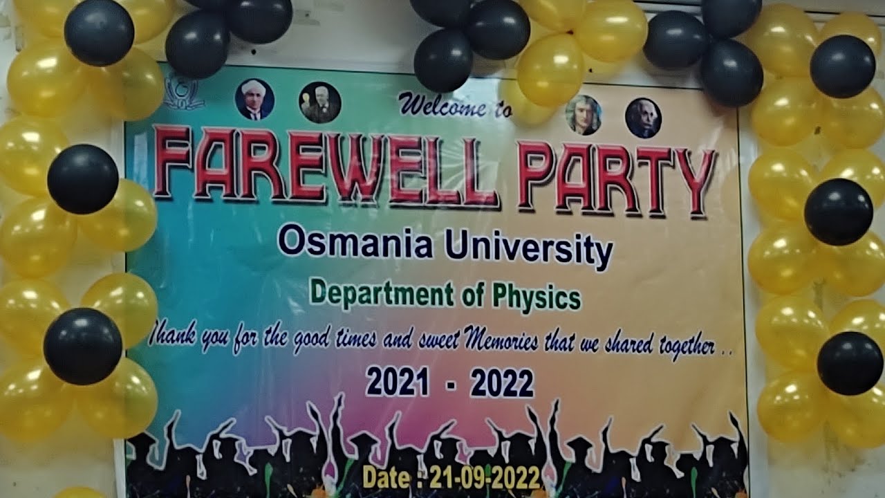 Farewell Party @ Dept. of Physics, UCS, Osmania University - YouTube