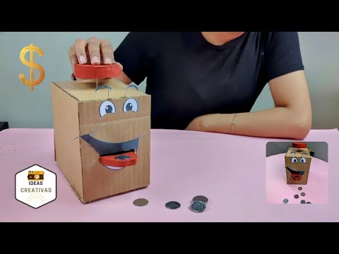 como hacer una alcancía de cartón - Manualidades de cartón ...
