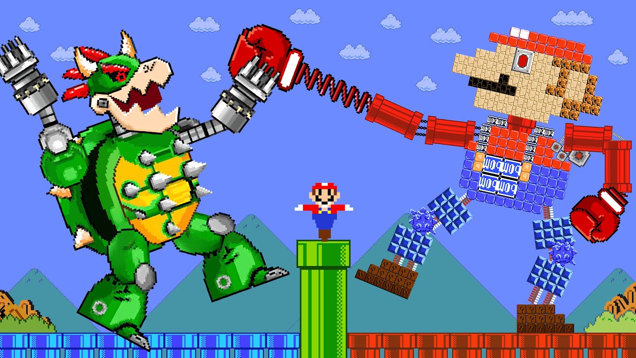 MARIO ROBOT BATTLE: Mario Robot vs Bowser Robot but Mario Can Upgrade ...